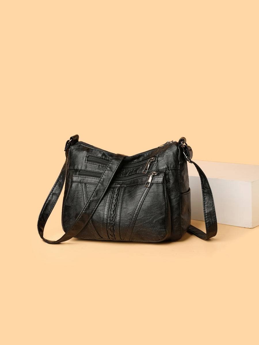 Emery Woven Trim Vegan Leather Crossbody Bag | Boho Chic Bag – Rezortly