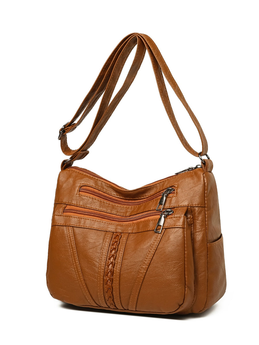 Emery Woven Trim Vegan Leather Crossbody Bag | Boho Chic Bag – Rezortly