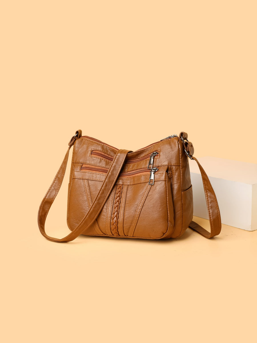 Emery Woven Trim Vegan Leather Crossbody Bag | Boho Chic Bag – Rezortly